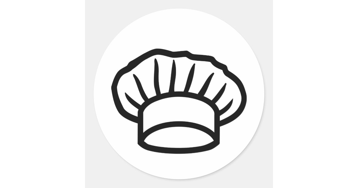 Chef cooking hat classic round sticker | Zazzle