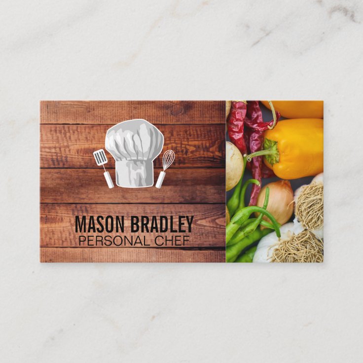 Chef | Culinary Arts | Produce Vegetables Business Card | Zazzle