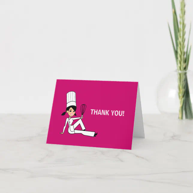 Chef Culinary Thank You Note Card Folded | Zazzle