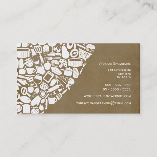 Chef Foodies Cafe Cooking Custom Business Card | Zazzle