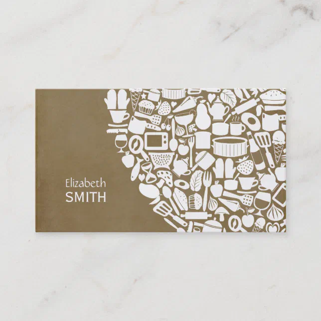 Chef Foodies Cafe Cooking Custom Business Card | Zazzle