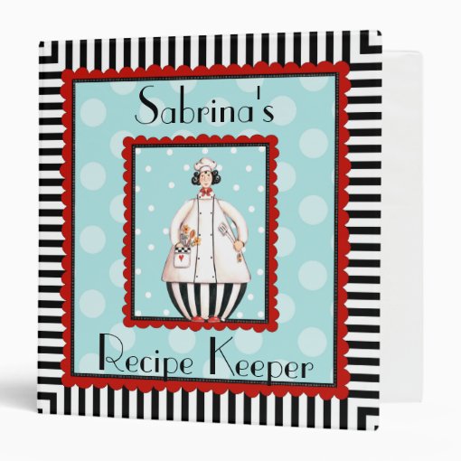 Chef Girl Recipe Keeper - with Black Hair Binder | Zazzle