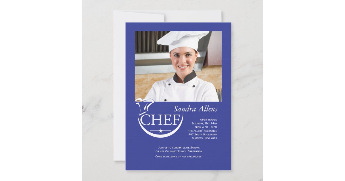 Chef Graduation Photo Invitation | Zazzle