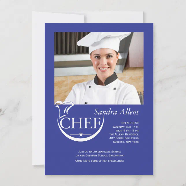 Chef Graduation Photo Invitation | Zazzle