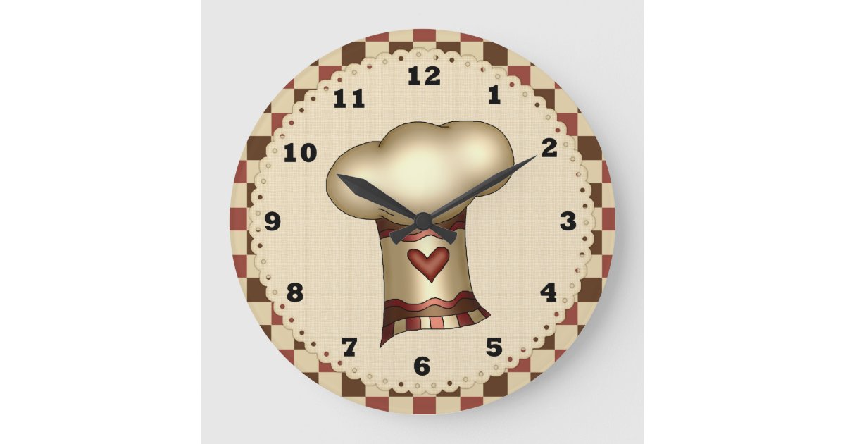 Chef Hat kitchen clock | Zazzle