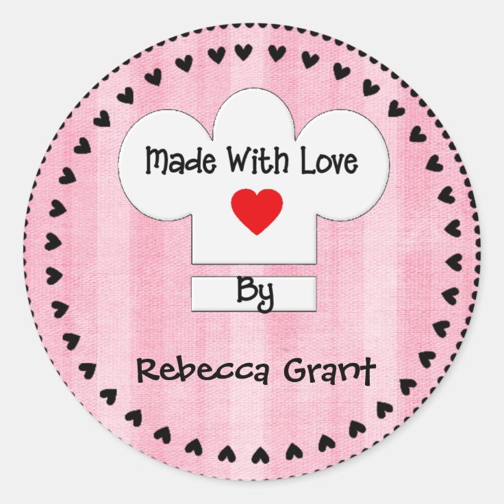 Chef Hat Made with Love Sticker | Zazzle