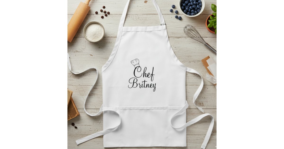 Chef Hat Personalized Adult Apron | Zazzle