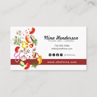 Chef Home Cook Catering or Restaurant Business Card | Zazzle