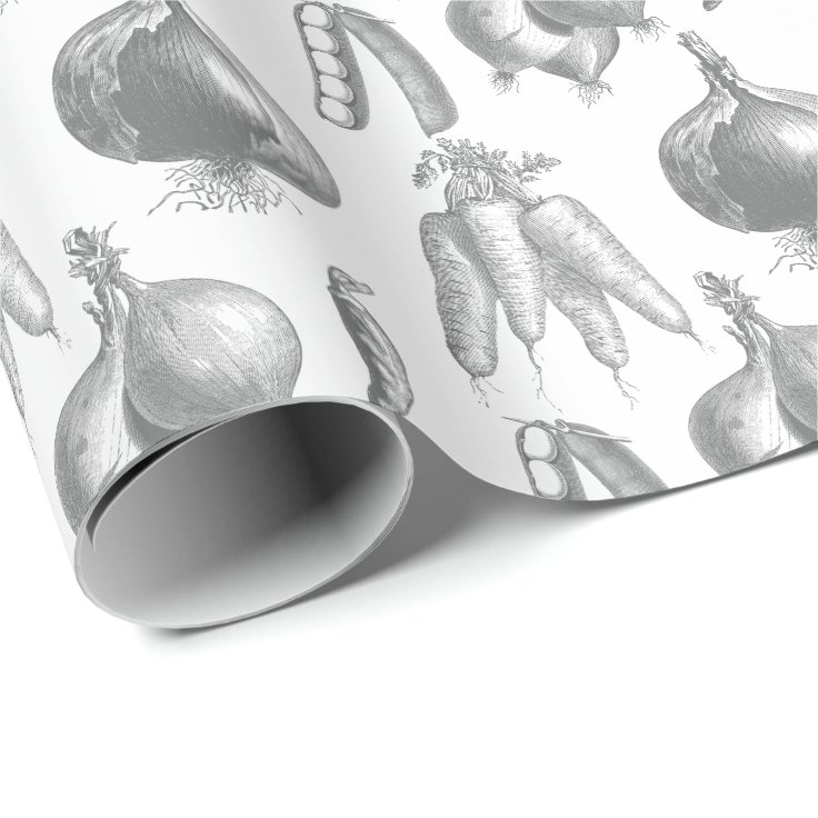 Chef Homemade Bakery Cook Vintage Vegetables Wrapping Paper | Zazzle