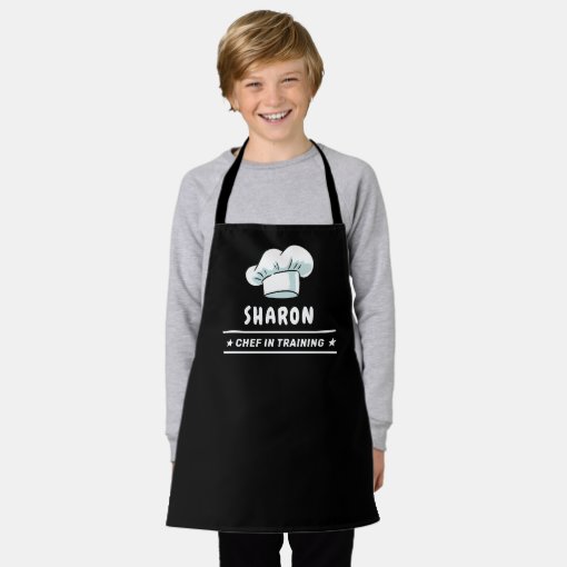 Chef in Training Chef Hat For Kids Classic Black Apron | Zazzle