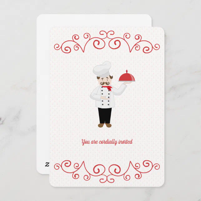 Chef Inspired Retirement Dinner Invitation | Zazzle