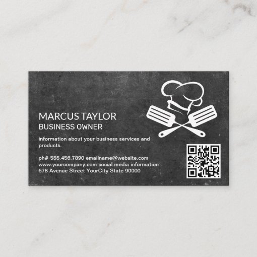 Chef Logo | QR Code Business Card | Zazzle