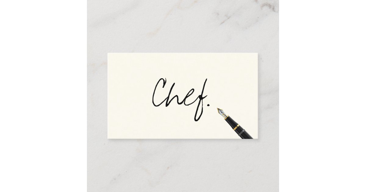 Chef Minimalist Handwriting Script Elegant Business Card | Zazzle
