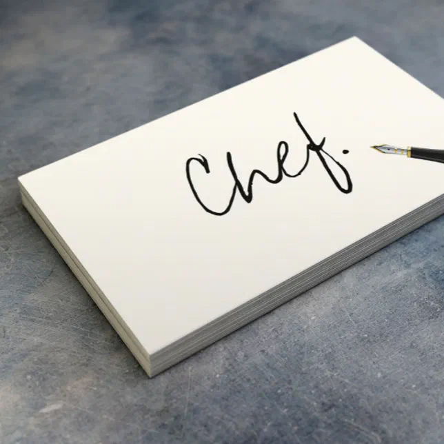 Chef Minimalist Handwriting Script Elegant Business Card | Zazzle