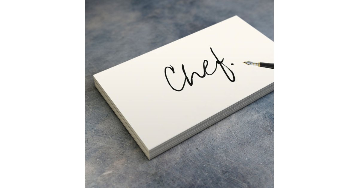Chef Minimalist Handwriting Script Elegant Business Card | Zazzle