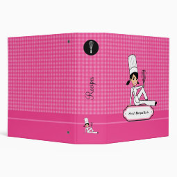 Chef Personaliized Recipe Binder with Illustration | Zazzle