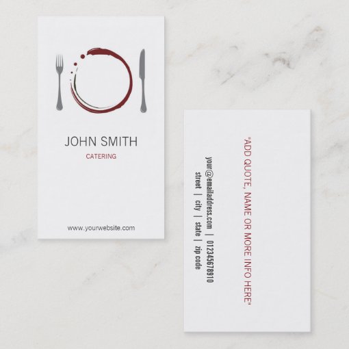 Chef Restaurant and Catering with Plate Business Card | Zazzle