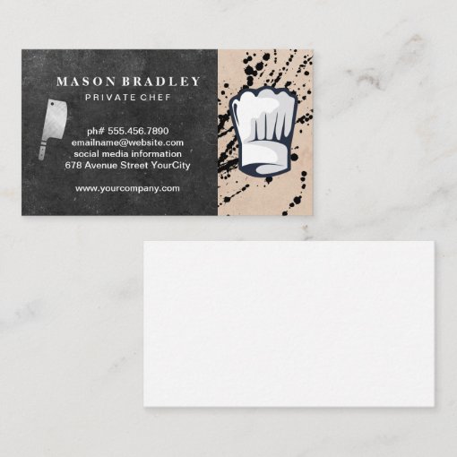 Chef | Restaurant Owner | Cutlery | Cooking Business Card | Zazzle