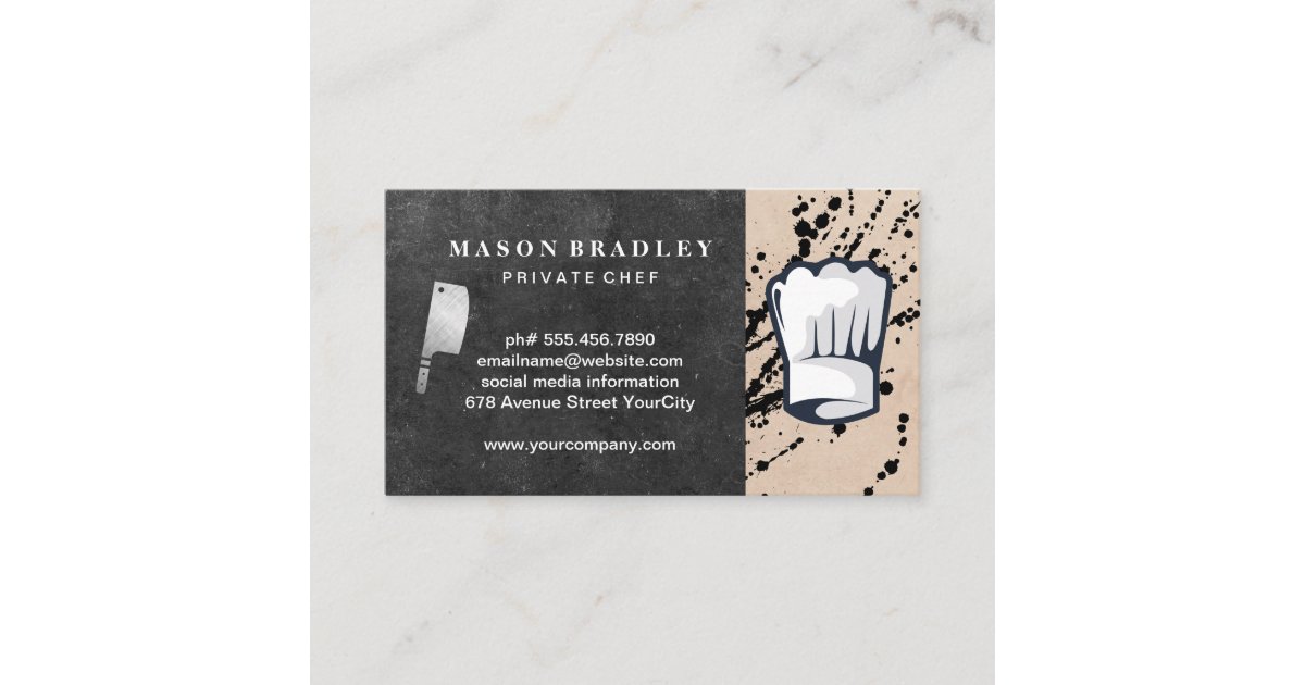 Chef | Restaurant Owner | Cutlery | Cooking Business Card | Zazzle
