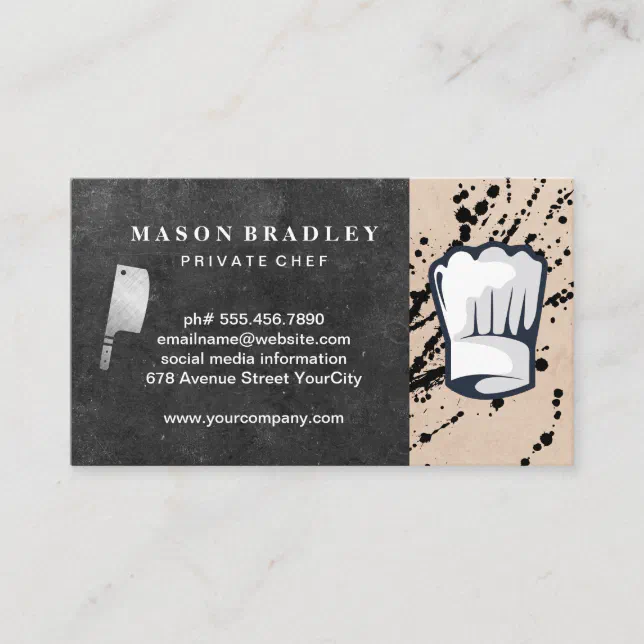 Chef | Restaurant Owner | Cutlery | Cooking Business Card | Zazzle