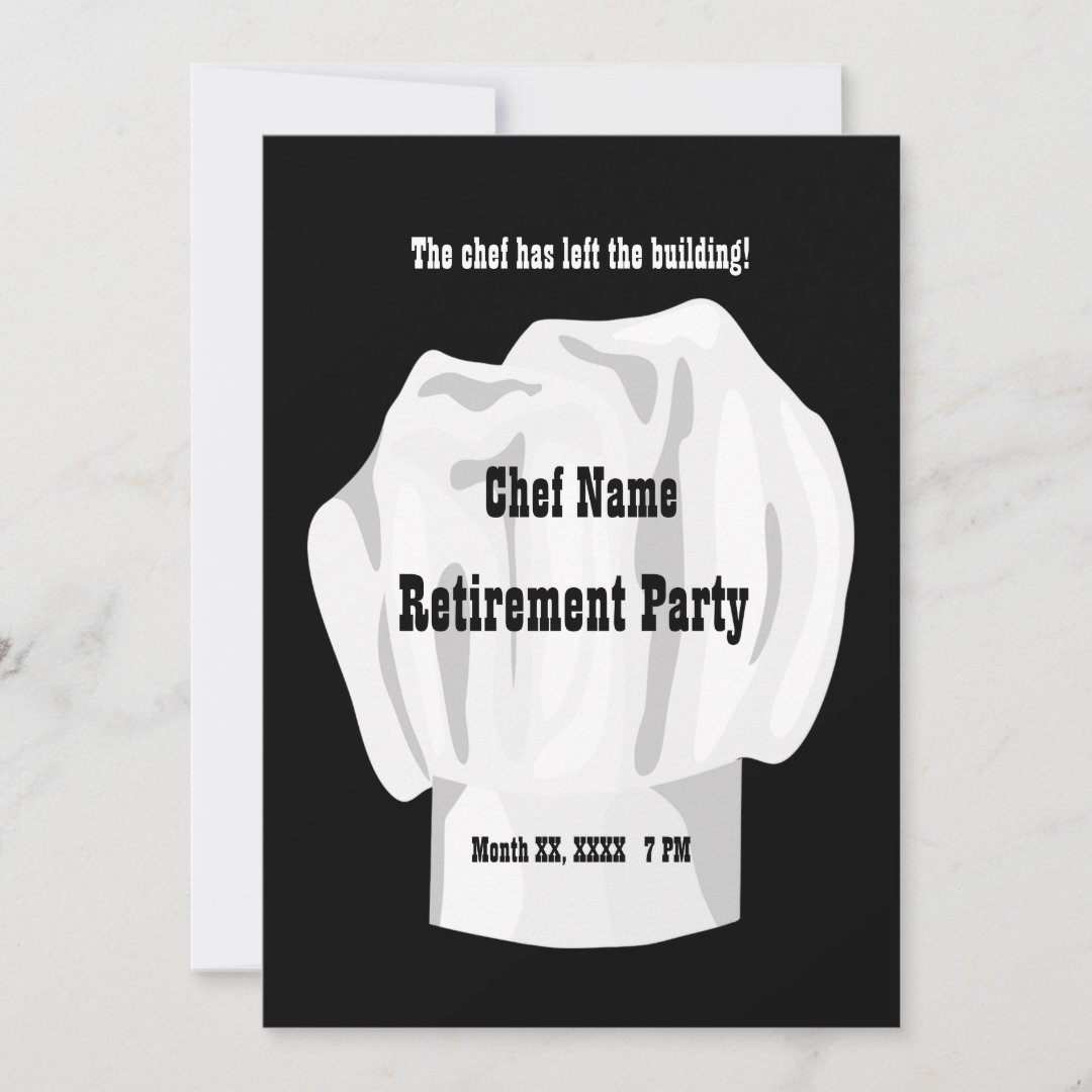 Chef Retirement Custom Invitation | Zazzle