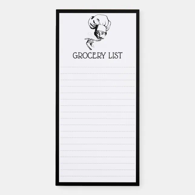 Chef Tasting Food Grocery List Magnetic Notepad | Zazzle