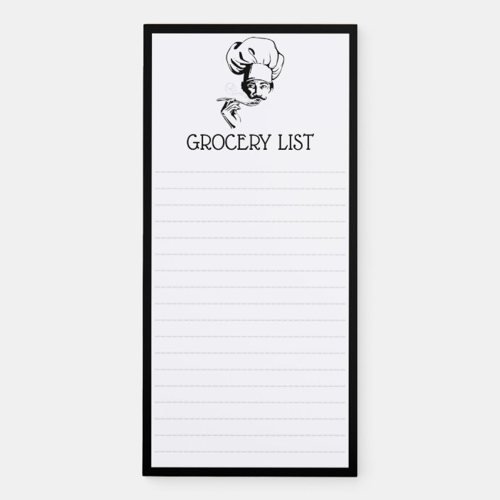 Chef Tasting Food Grocery List Magnetic Notepad | Zazzle.com