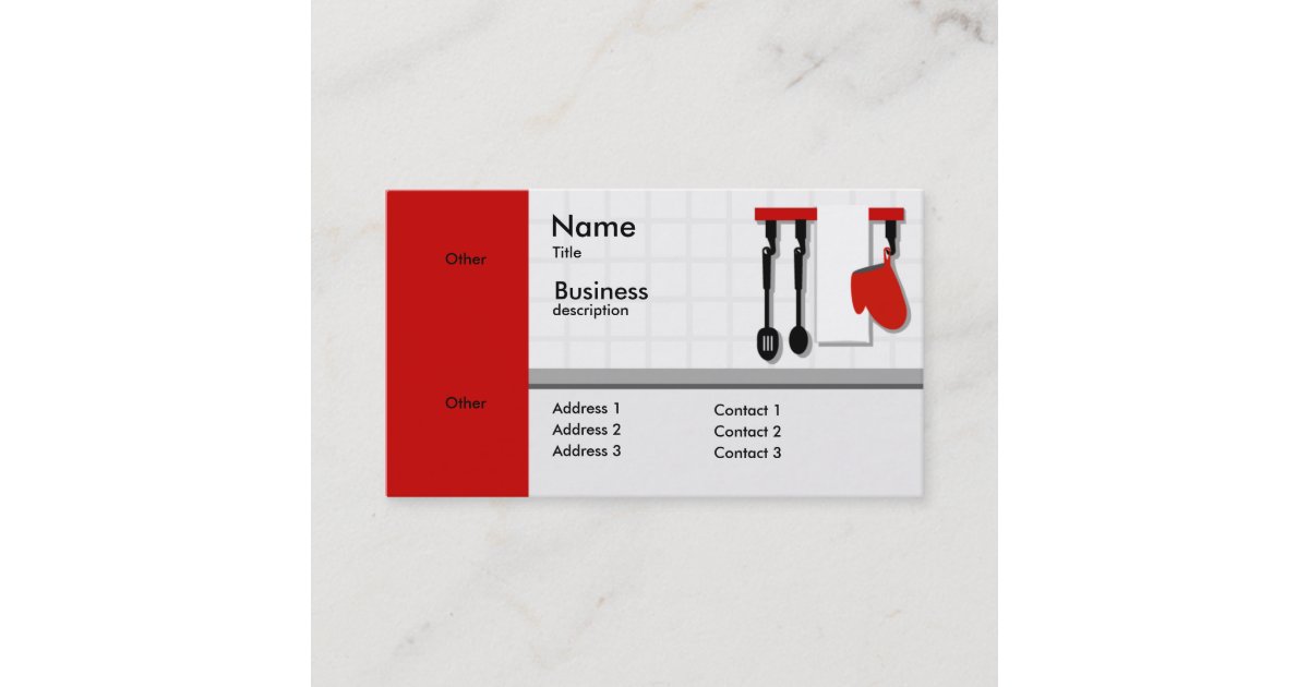 Chef Utensils Kitchen Business Card | Zazzle