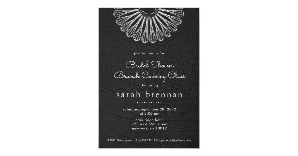 Chef Whisk Brunch Cooking Class Invitation | Zazzle.com