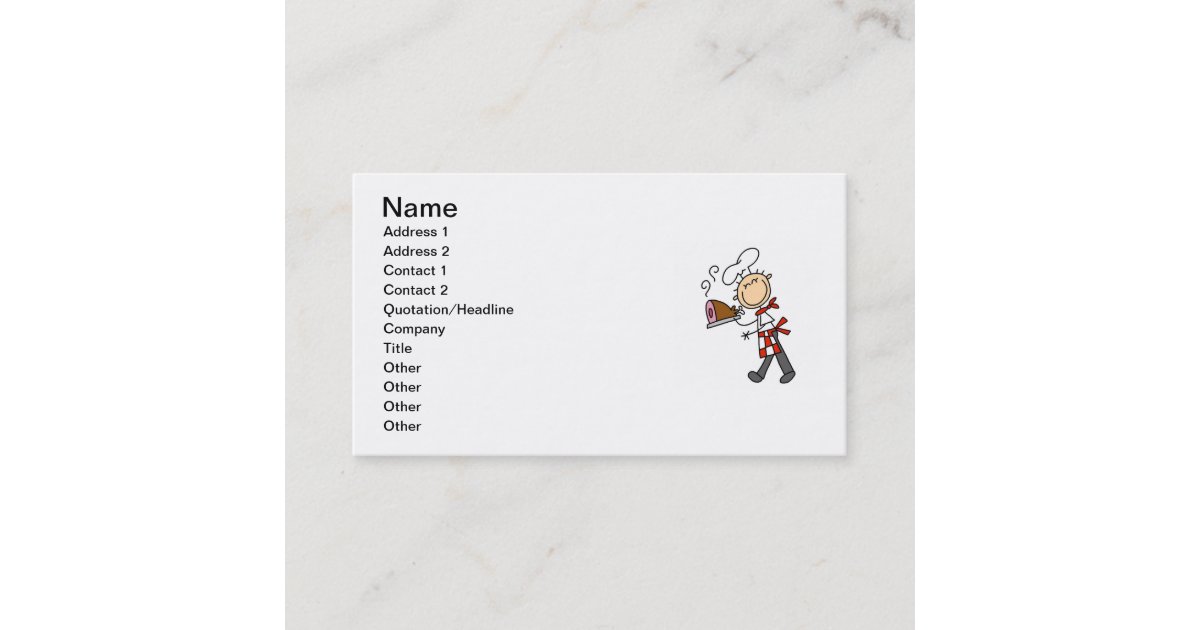 Chef With Baked Ham Business Card | Zazzle
