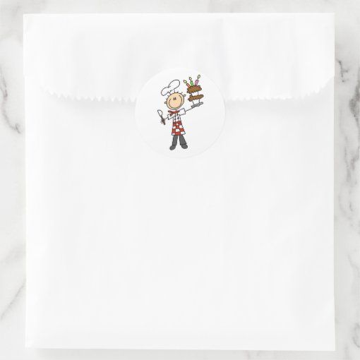Chef with BIrthday Cake Stickers | Zazzle