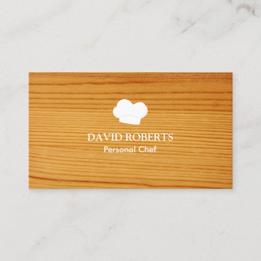 Chef Wood Background Professional Catering Business Card | Zazzle.com