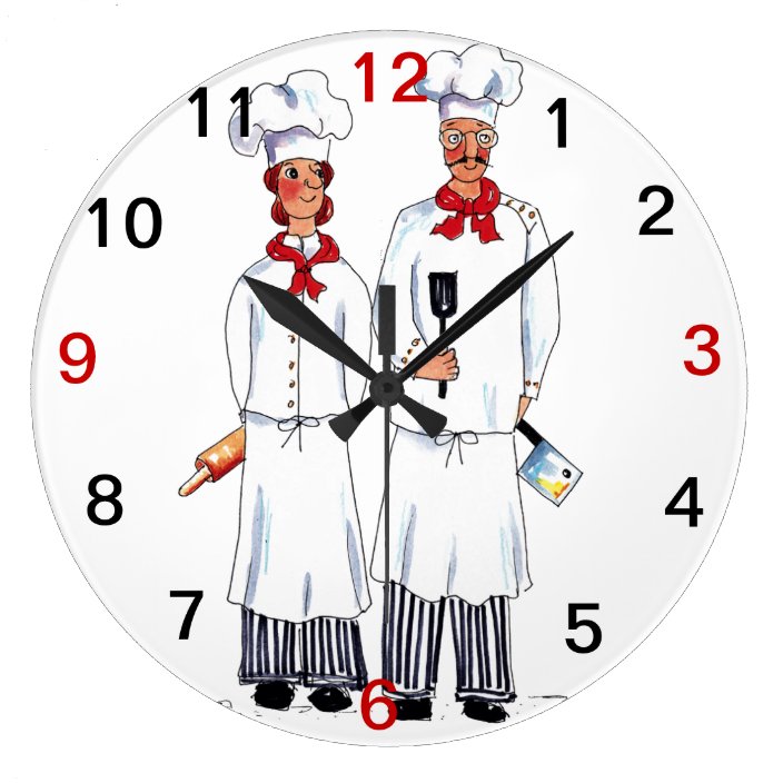 Chefs and knifes wall clock | Zazzle.com