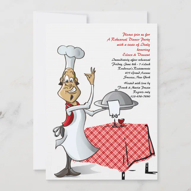 Chef's Choice Wedding Rehearsal Dinner Invitation | Zazzle