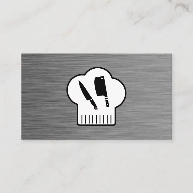 Chefs Hat Butcher Knife Business Card | Zazzle