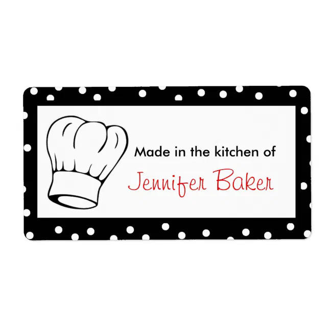 Chef's Hat Food Labels | Zazzle