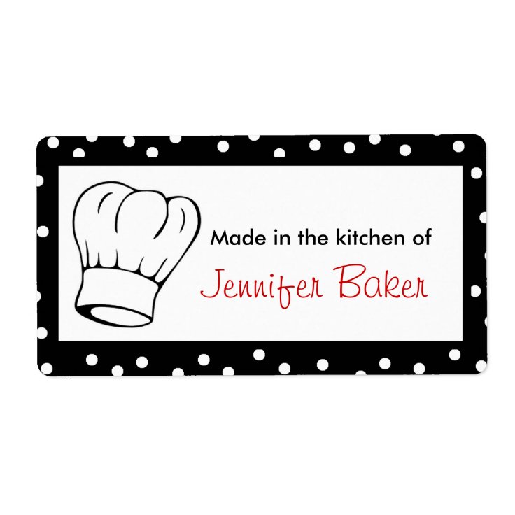 Chef's Hat Food Labels | Zazzle