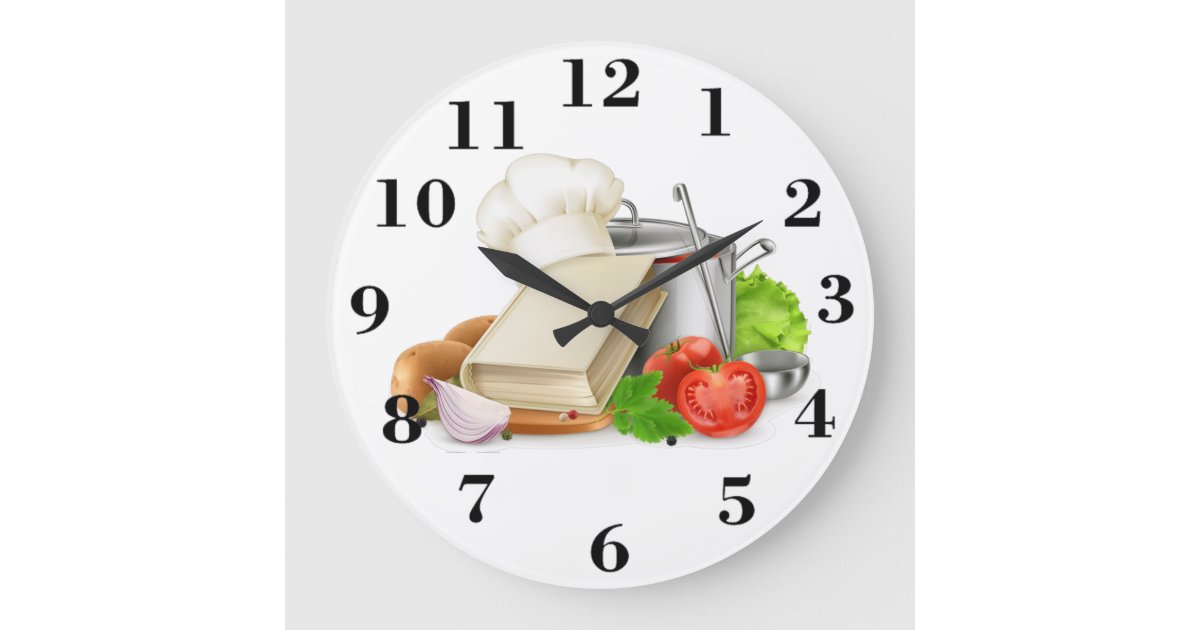 Chef's Kitchen Large Clock | Zazzle