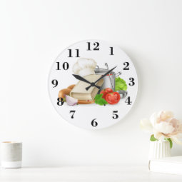 Chef's Kitchen Large Clock | Zazzle