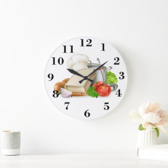 Chef's Kitchen Large Clock | Zazzle