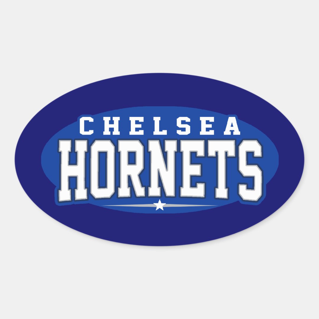 Chelsea High School; Hornets Oval Sticker | Zazzle