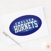 Chelsea High School; Hornets Oval Sticker | Zazzle