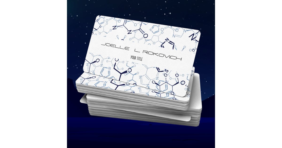 Chemical Chemistry Symbols Business Card Template | Zazzle