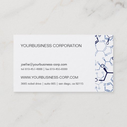 Chemical Chemistry Symbols Business Card Template | Zazzle