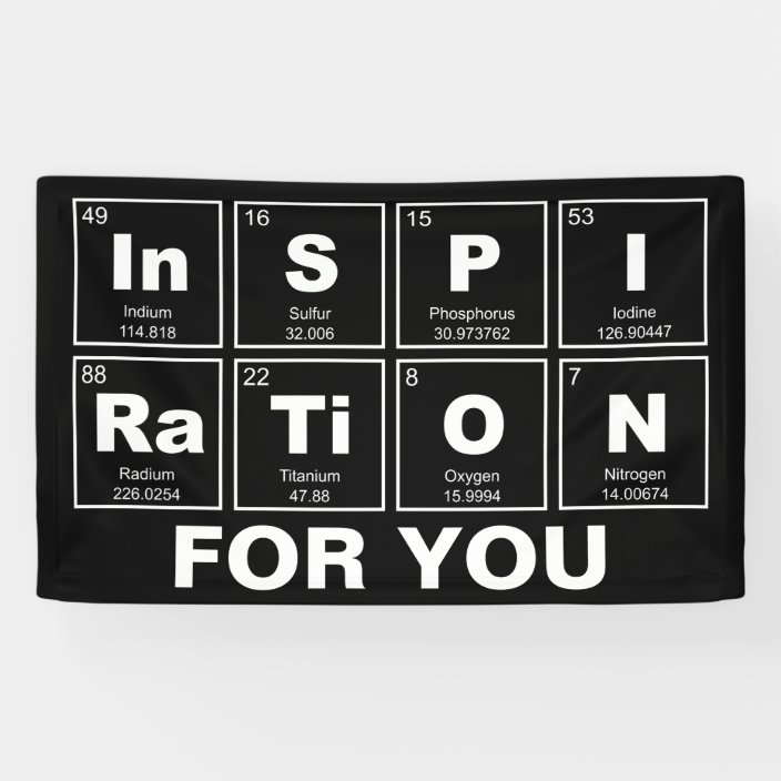 Chemical periodic table of elements: InSPIRaTiON Banner | Zazzle.com