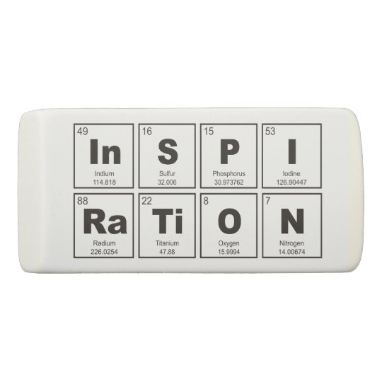 Chemical periodic table of elements: InSPIRaTiON Eraser | Zazzle.com