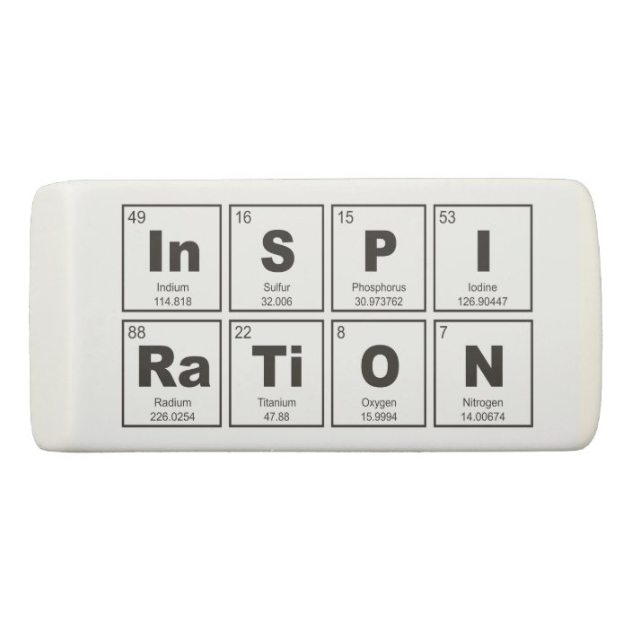 Chemical periodic table of elements: InSPIRaTiON Eraser | Zazzle
