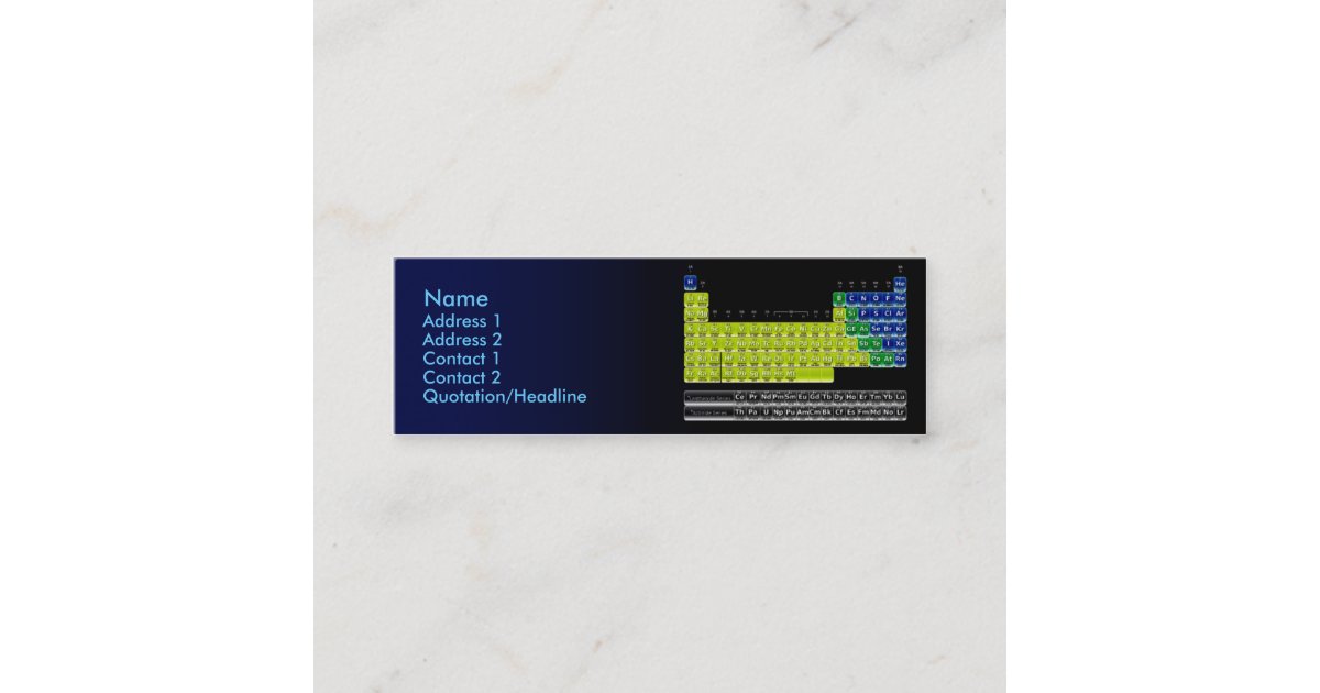 Chemist Card with Periodic Table | Zazzle