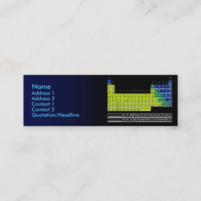 Chemist Card with Periodic Table | Zazzle