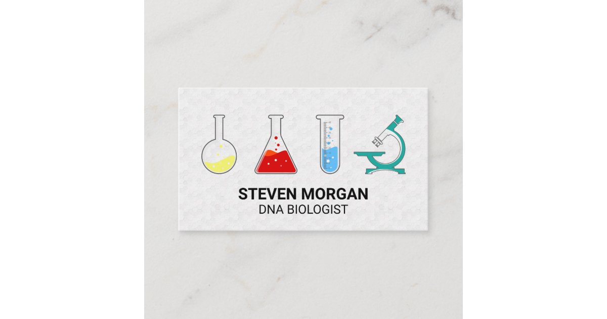 Chemistry Beakers | Microscope Business Card | Zazzle